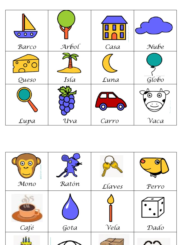 Fichas Palabras 1 y 2 Silabas | PDF