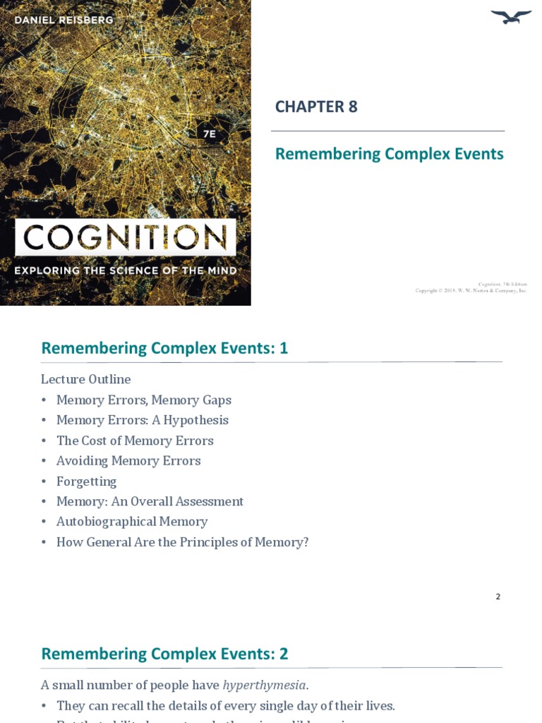 Cognition Chapter 8 | PDF | Memory | Recall (Memory)
