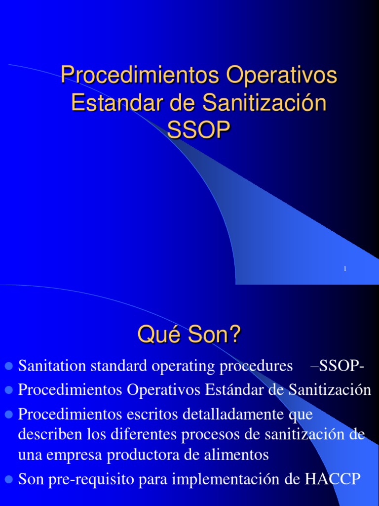 Procedimientos SSOP en Seguridad Alimentaria | PDF | Alimentos ...