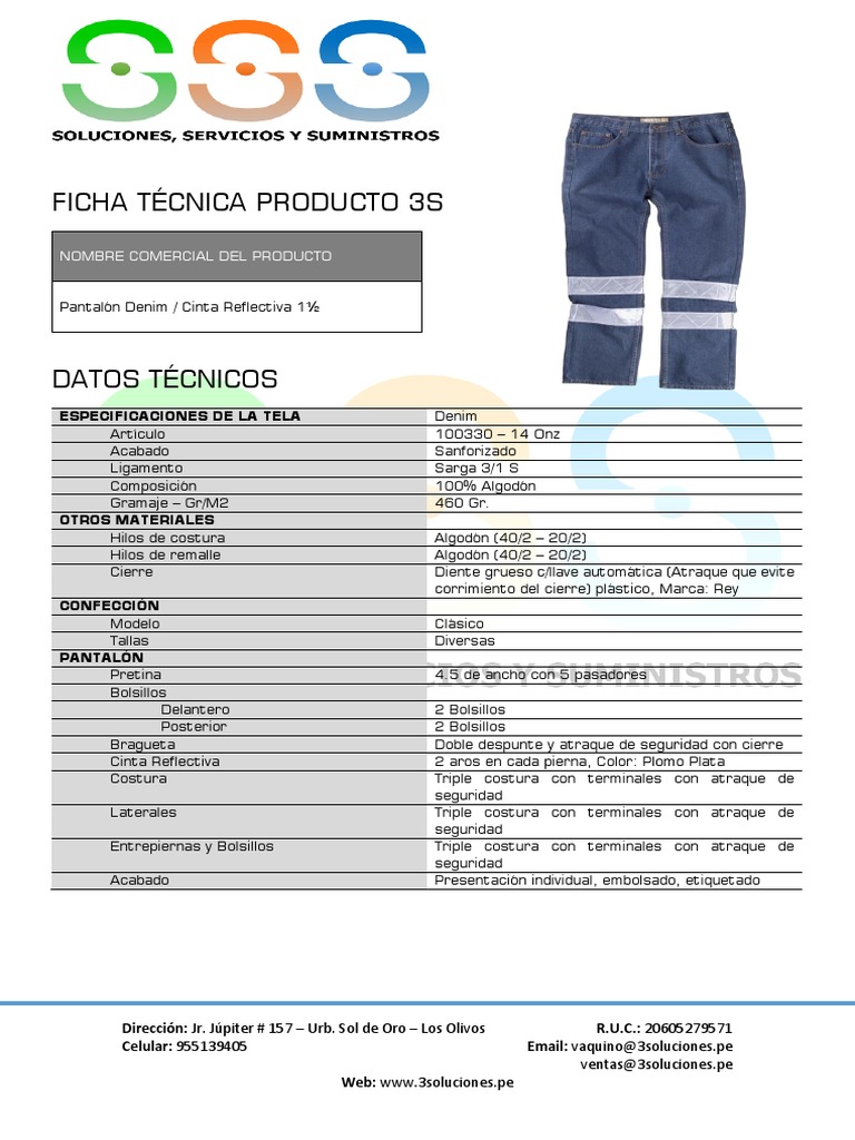Ficha Técnica Pantalón | PDF | Textiles | Ropa Ficha Técnica Pantalón | PDF | Textiles | Ropa