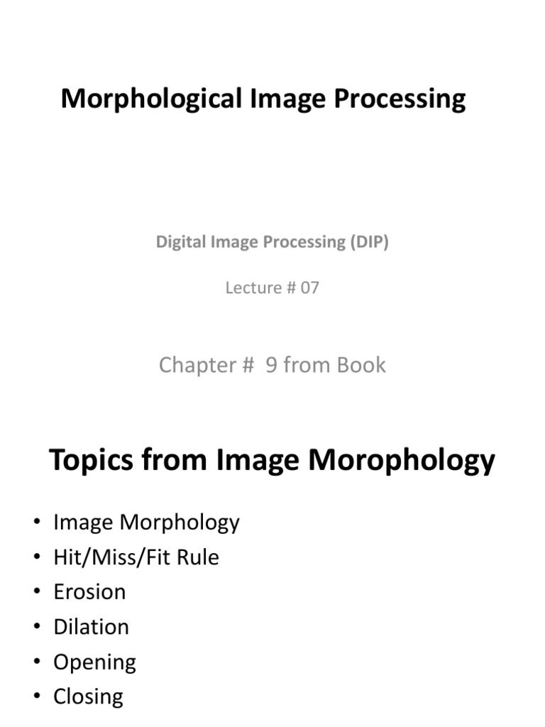 DIP Lecture8 PDF | PDF | Vision | Computer Vision
