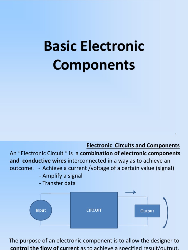 Overview of Basic Electronic Components | PDF | Electronic Component ...