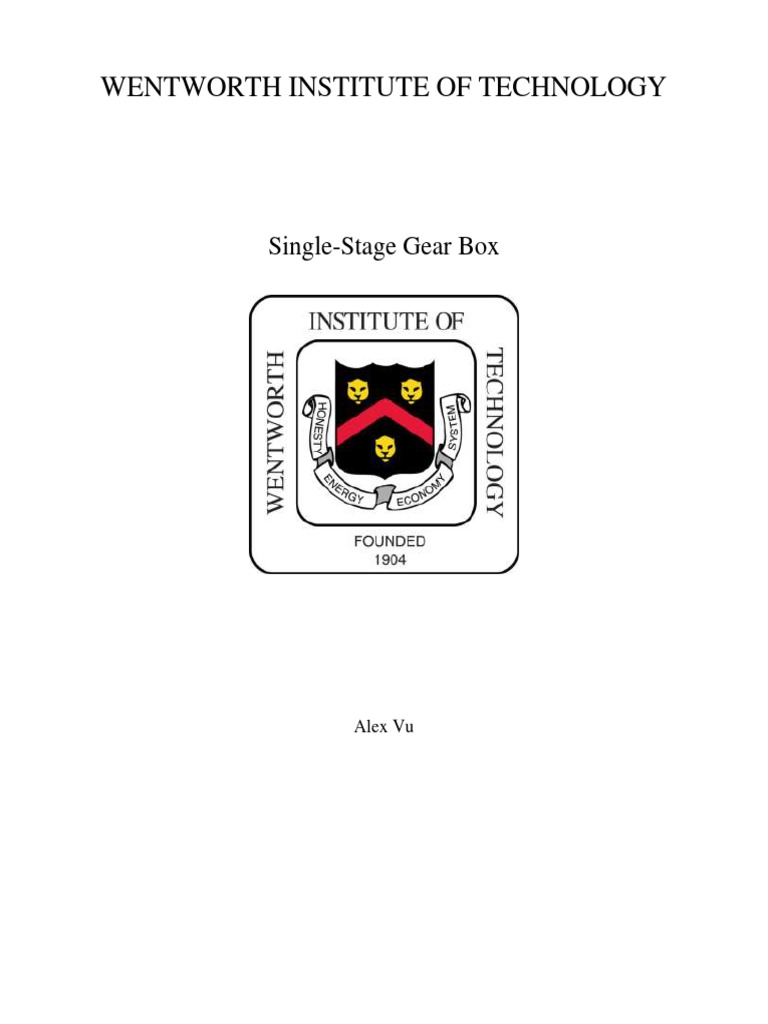 Single-Stage Gearbox | PDF | Gear | Transmission (Mechanics)