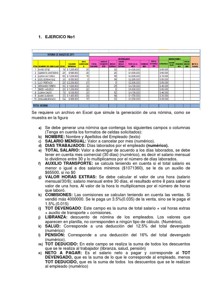 Ejercicio Excel | PDF | Matriz (Matemáticas) | Microsoft Excel