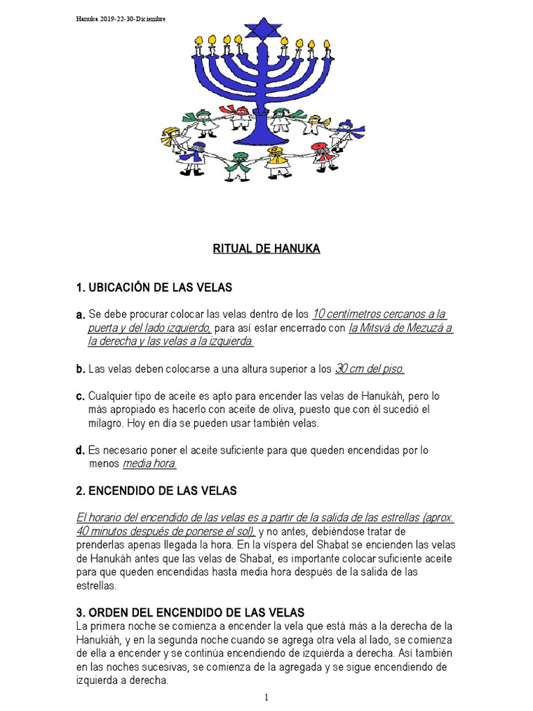 Ritual de Hanuka | PDF | Janucá | Judios y judaísmo