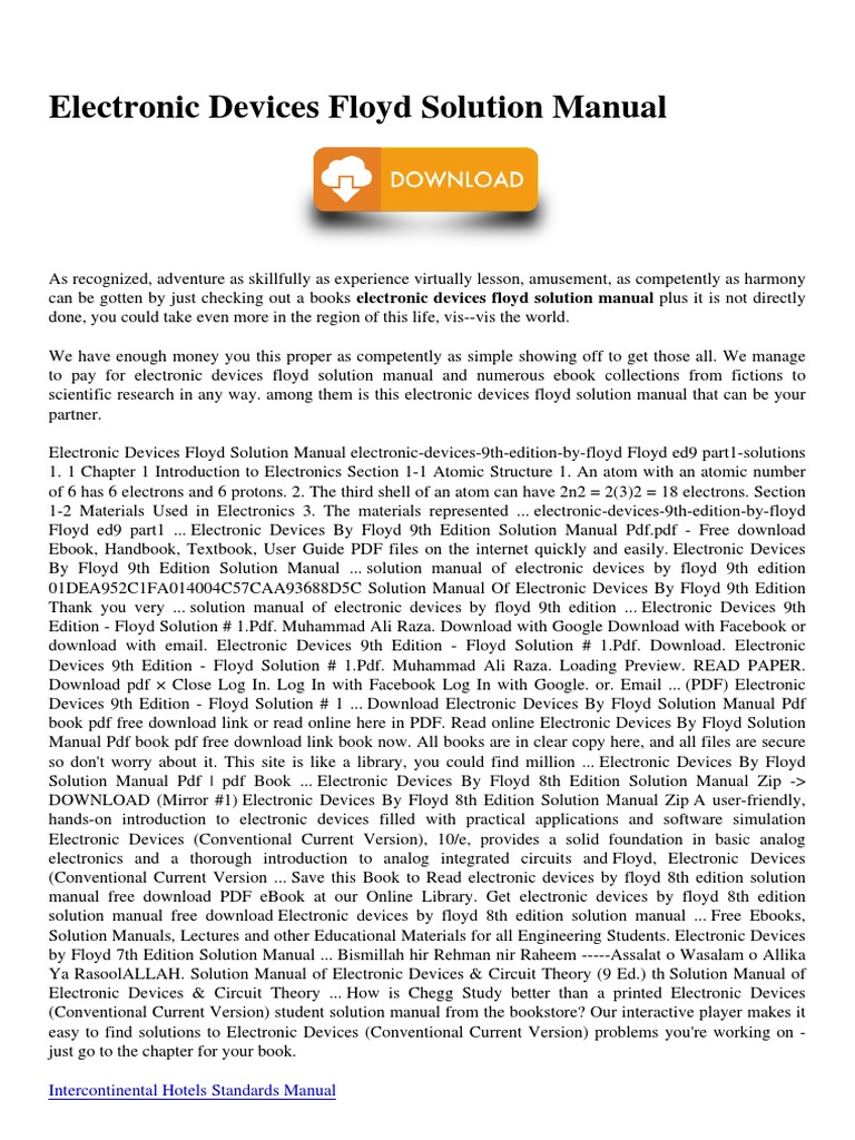 Electronic Devices Floyd Solution Manual | PDF | E Books | Books