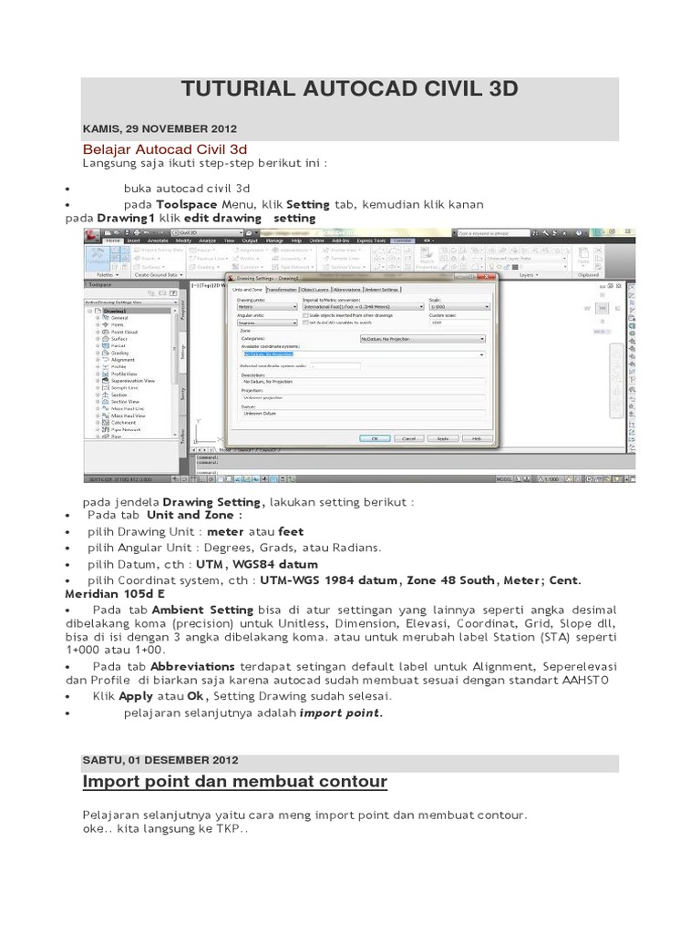 Tutorial Autocad Civil 3d | PDF