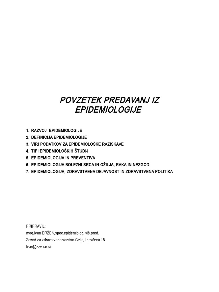 Epidemiologija Skripta | PDF