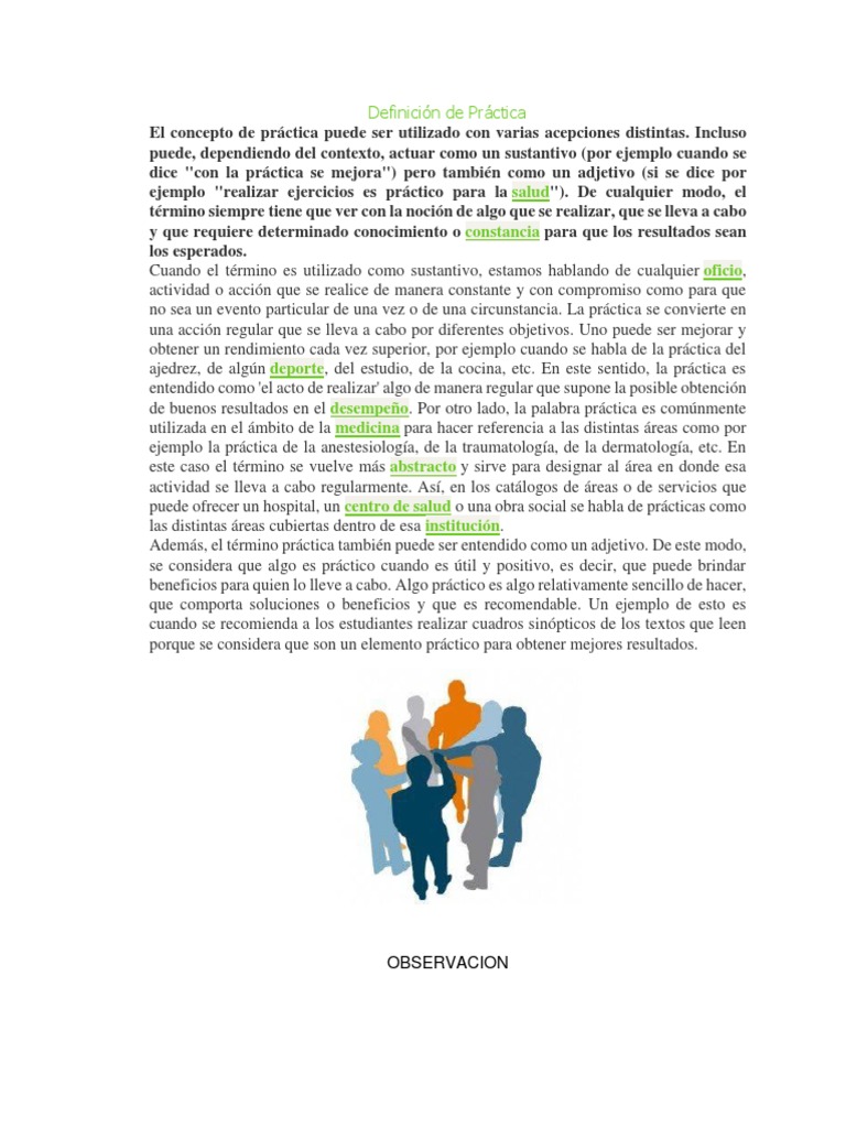 Definición de Práctica | PDF | Observación | Maestros