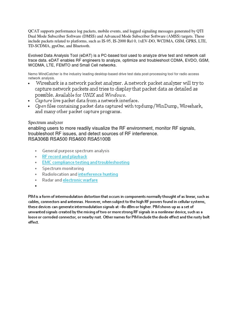 QCAT Supports Performance Log Packets | PDF | Technology & Engineering