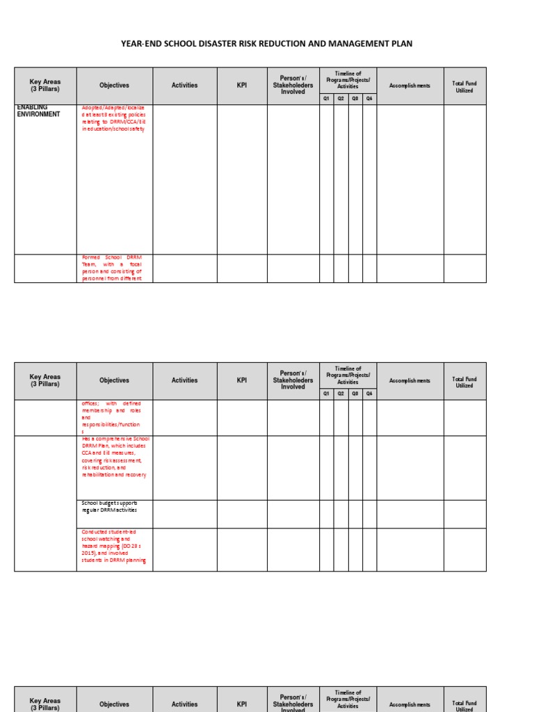 SDRRM For Action Plan New 1 | PDF | Emergency Management | Business