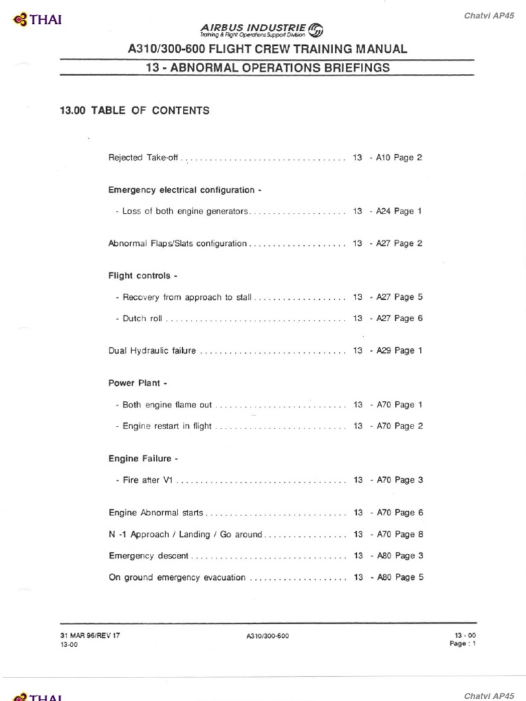 FCTM Chapter13 Abnormal-Emergency Operation Briefing | PDF | Aircraft | Aviation