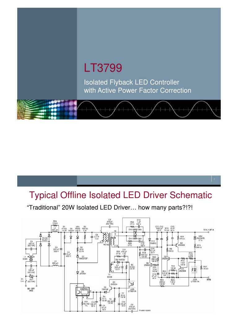 LT3799 Isolated LED Driver Slide | PDF | Light Emitting Diode | Power (Physics)