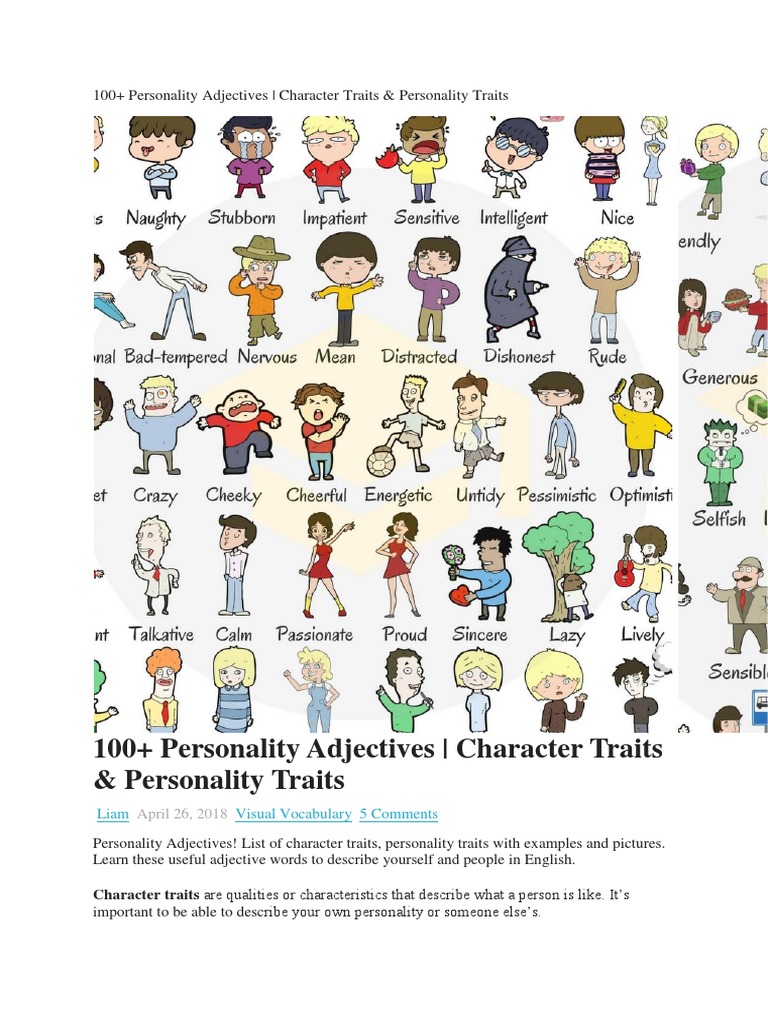 100+ Personality Adjectives List | PDF | Self-Improvement