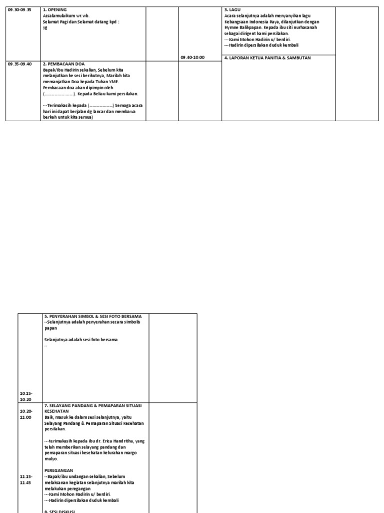 Agenda Acara Kesehatan Balikpapan | PDF
