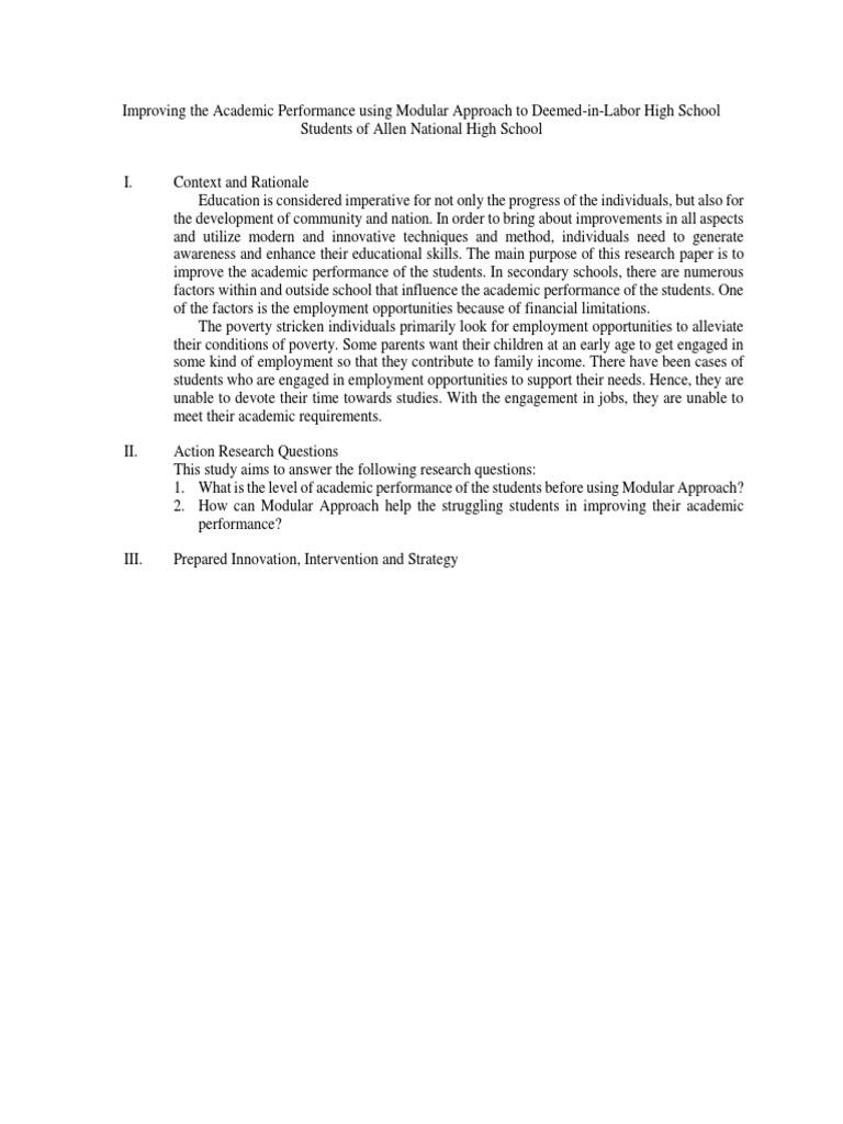 Boosting Academic Performance with Modular Approach | PDF