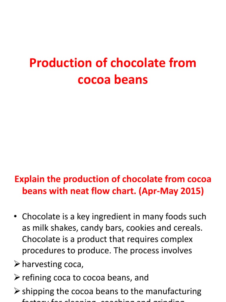 Chocolate Production Process Explained | PDF | Cocoa Bean | Chocolate