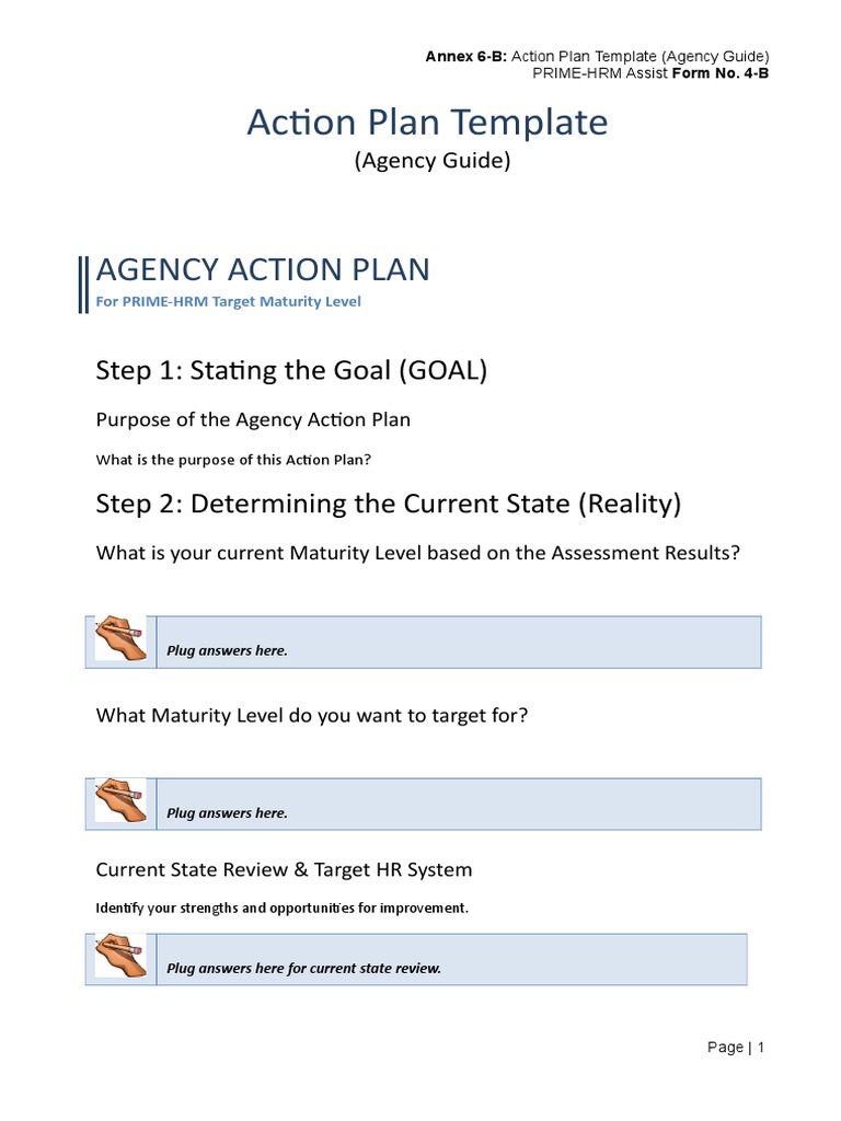 PRIME HRM Action Plan Template | PDF | Goal | Human Resource Management