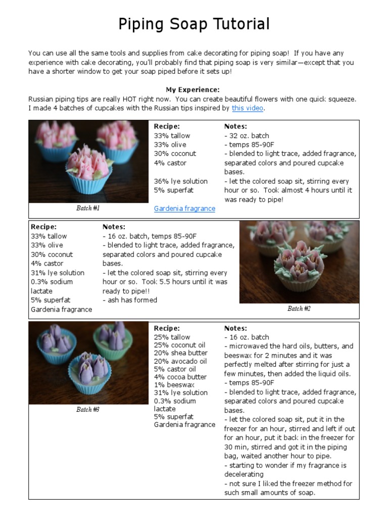 Piping Soap Tips | PDF | Soap | Sodium Hydroxide
