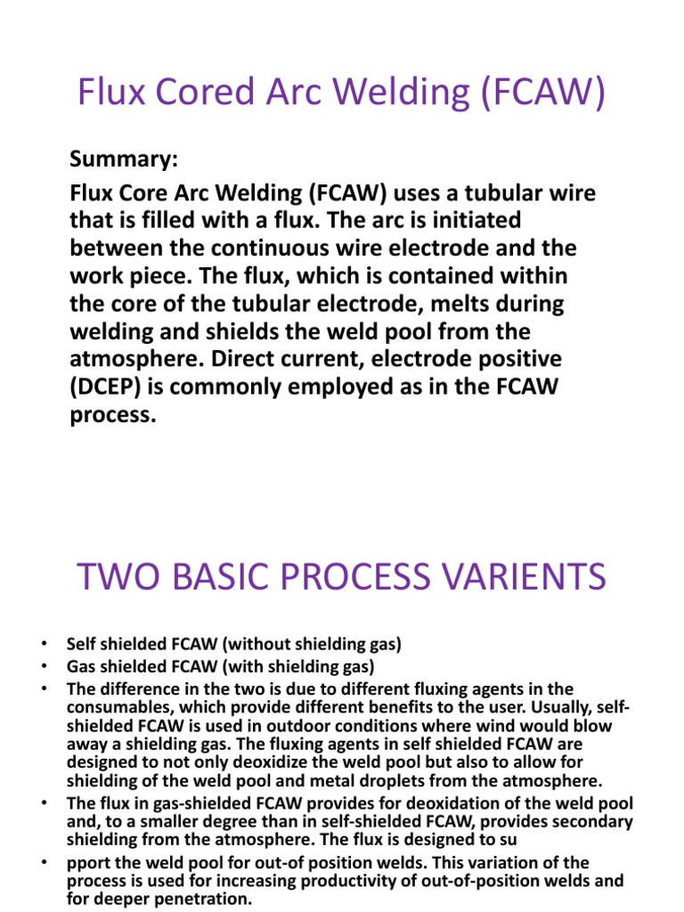 Flux Core Arc Welding (Fcaw) | PDF