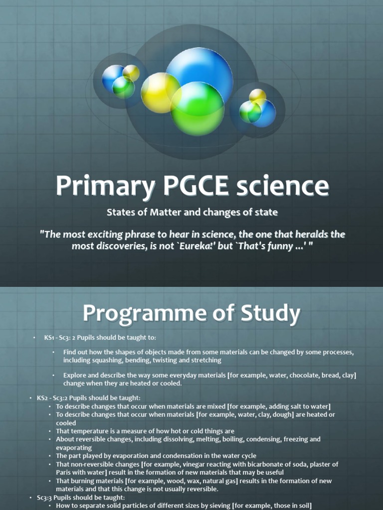 States of Matter: Science PGCE Guide | PDF | Liquids | Chemical Substances
