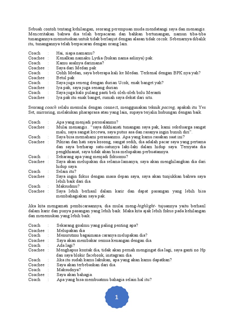 Contoh Coaching | PDF