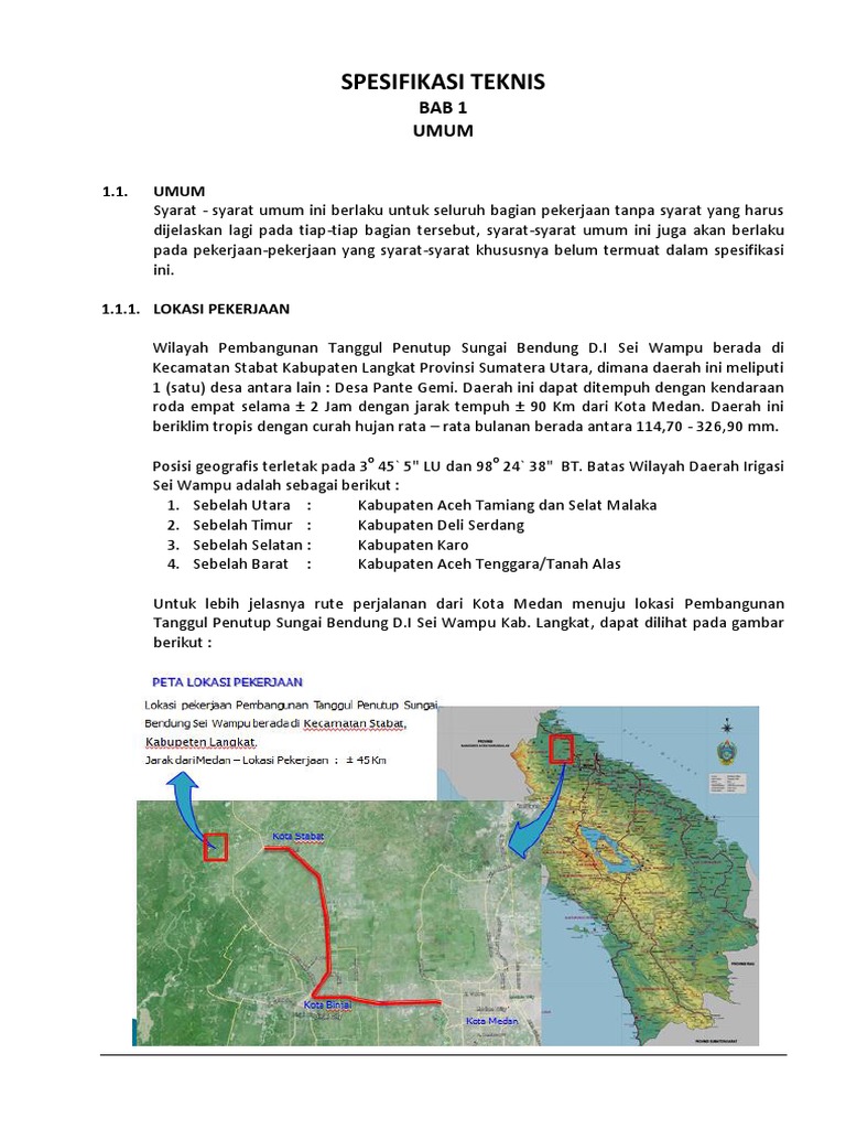 Spektek Dan Gambar Desain Tanggul Penutup PDF | PDF
