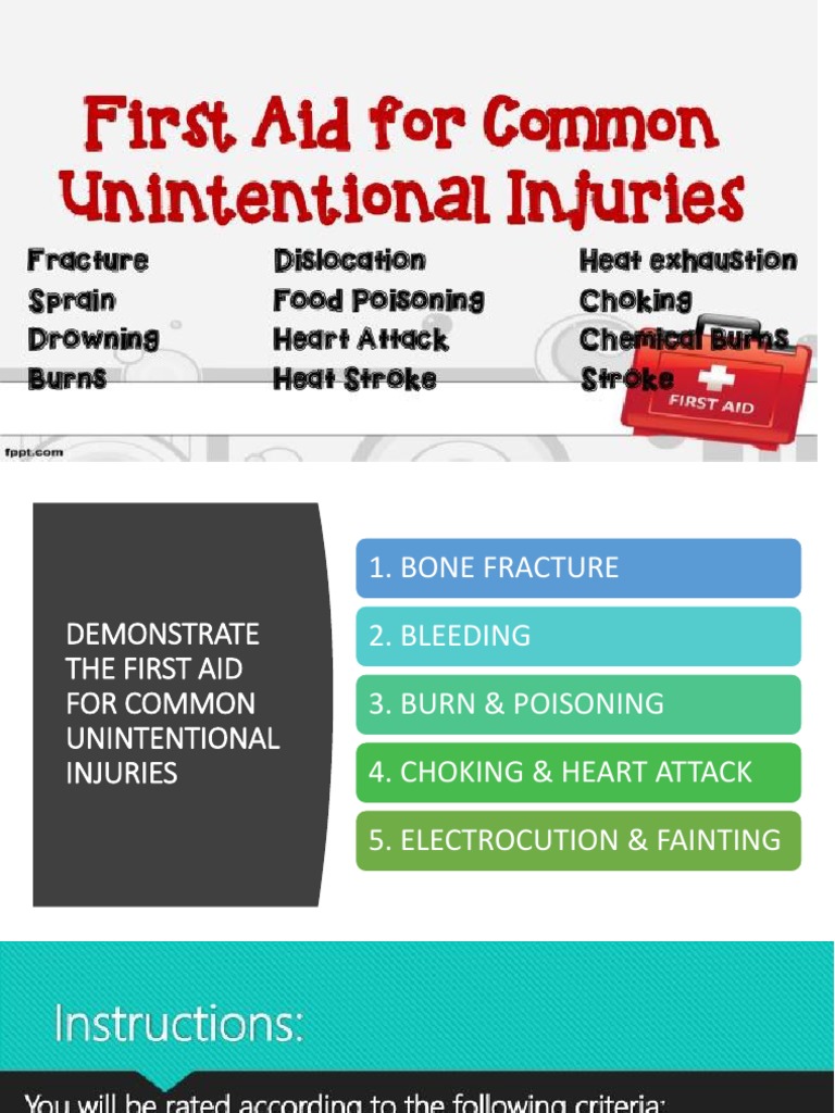 First Aid For Common Unintentional Injuries and Medical Emergencies | PDF