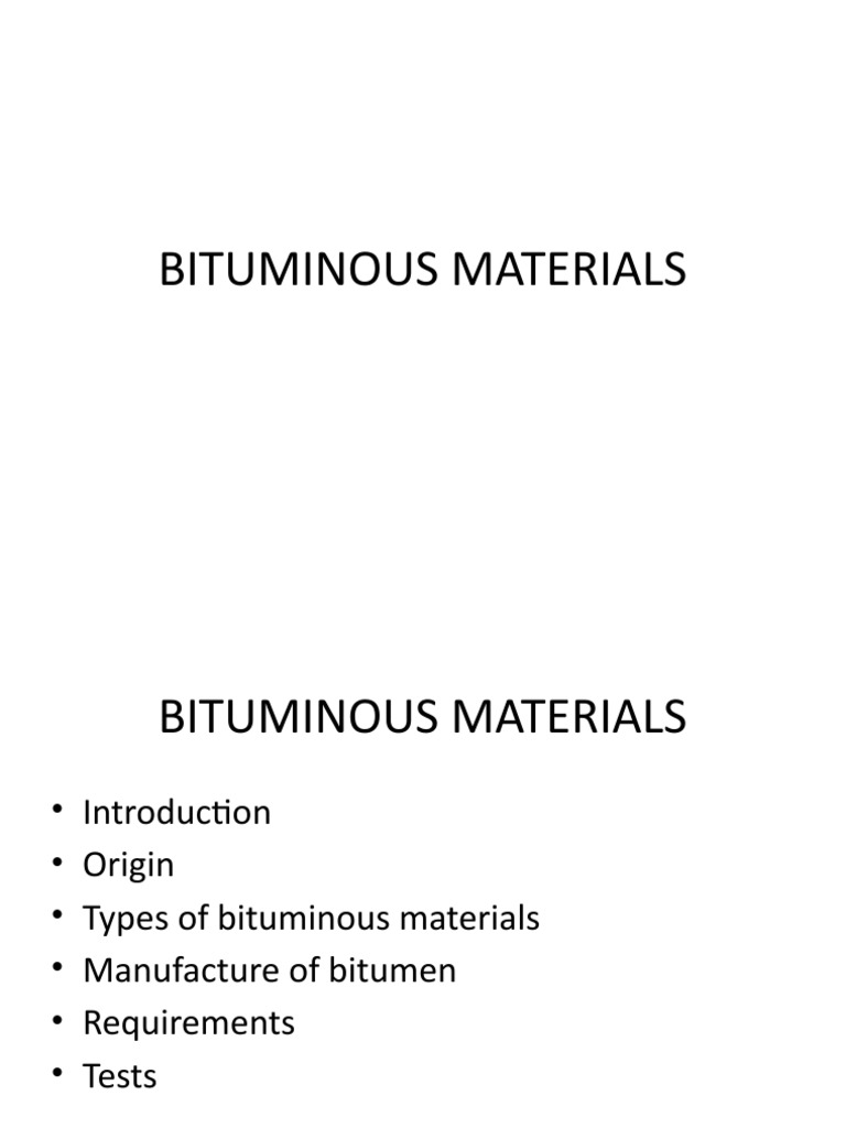 BITUMINOUS MATERIALS - Final | PDF | Asphalt | Liquids