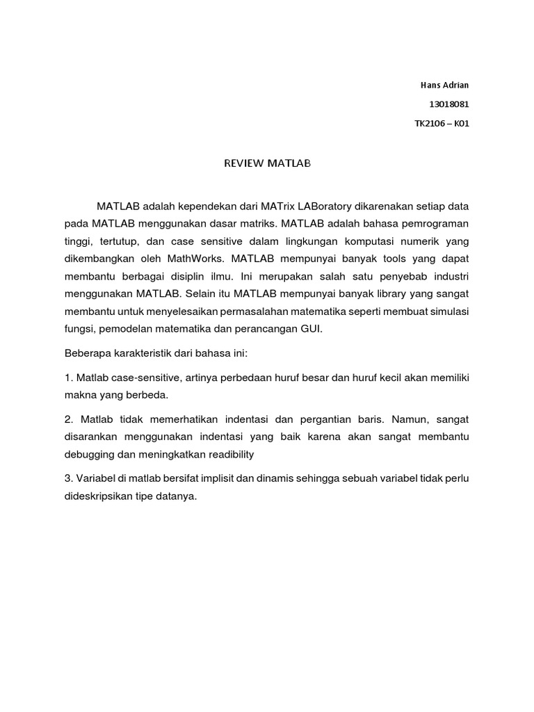 Review Matlab | PDF