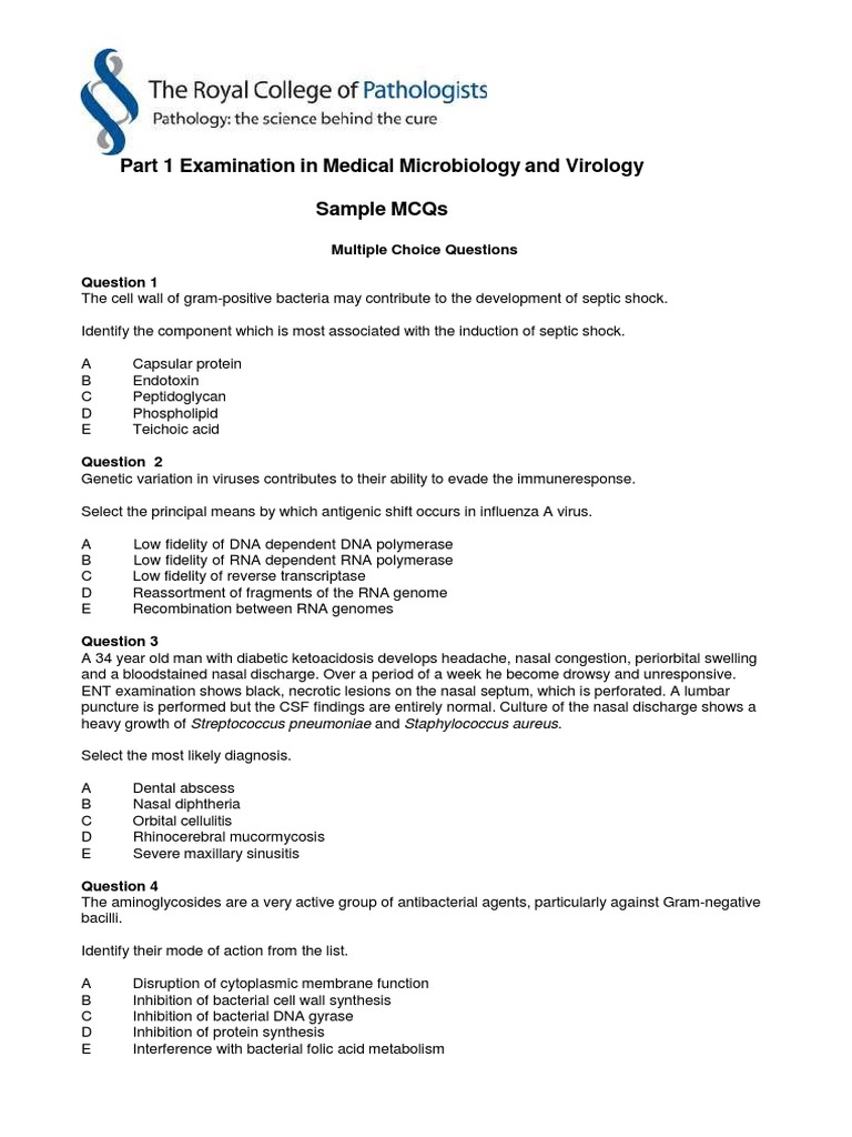 Microbiology MMV-Sample-MCQs | PDF | Hepatitis | Bacteria