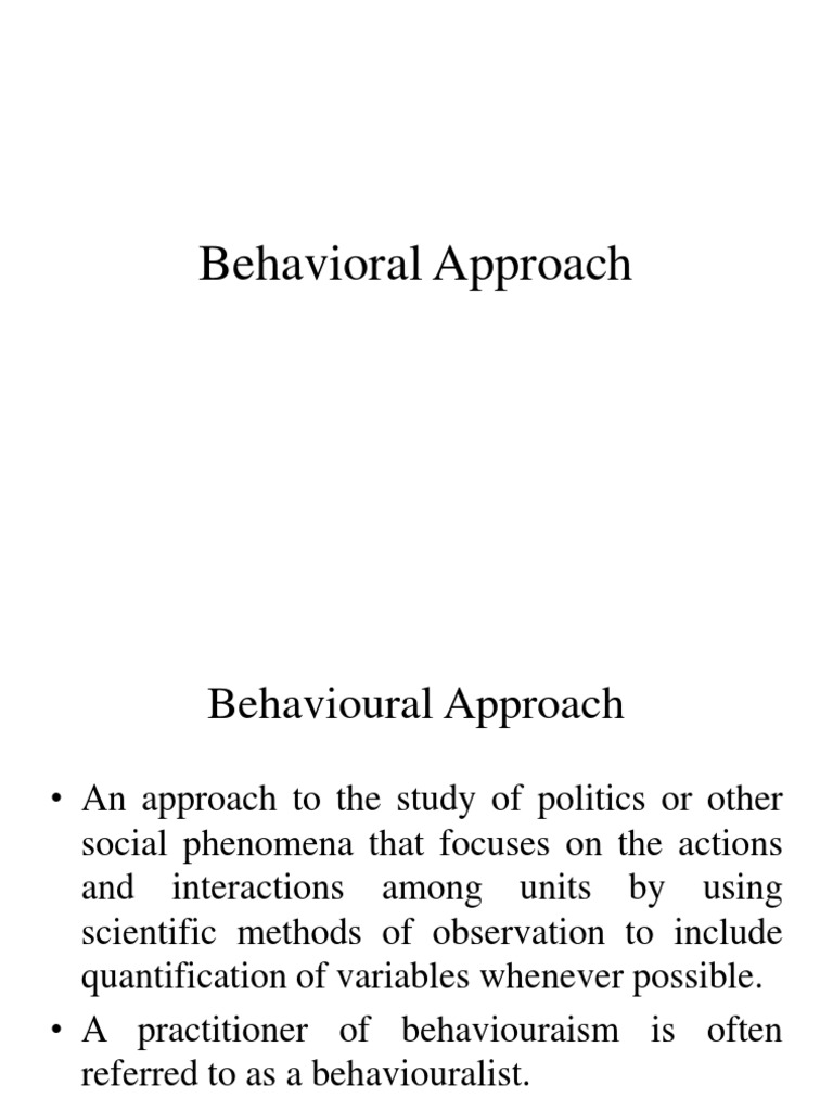 Understanding the Behavioral Approach | PDF | Behavior | Scientific Method