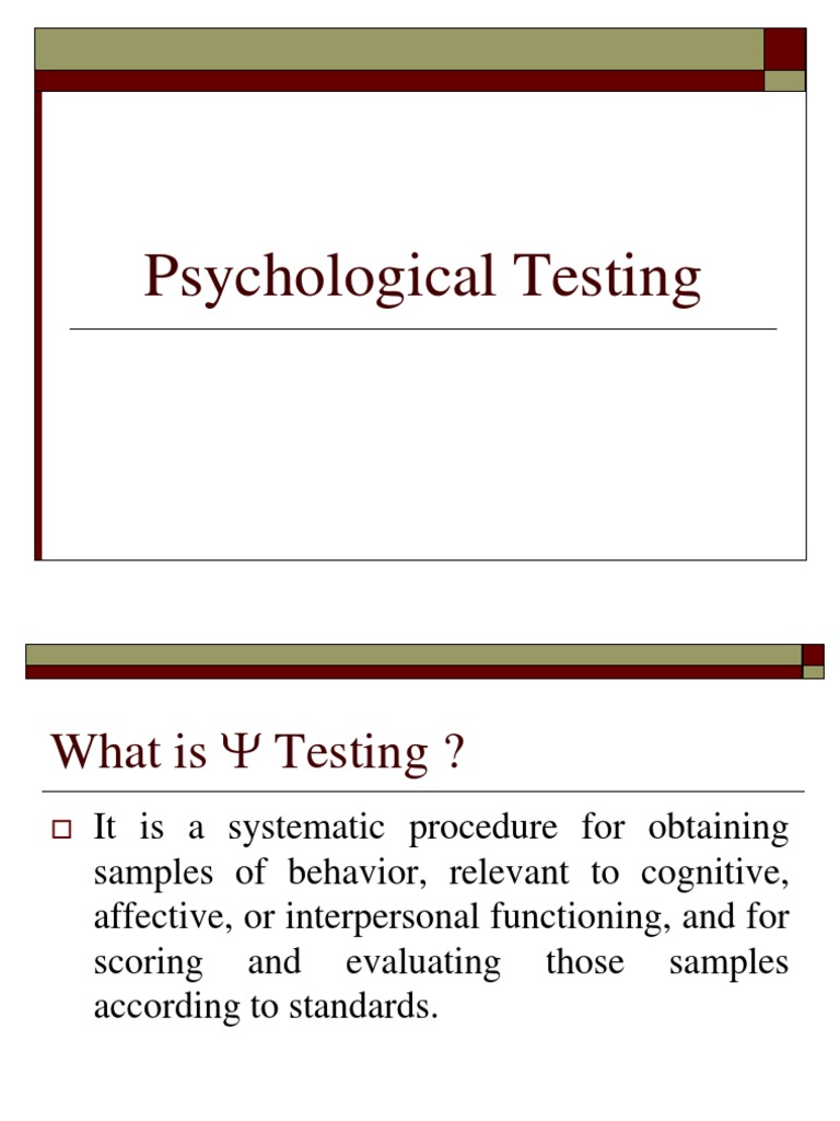 Psychological Testing | PDF | Psychological Evaluation | Psychological ...