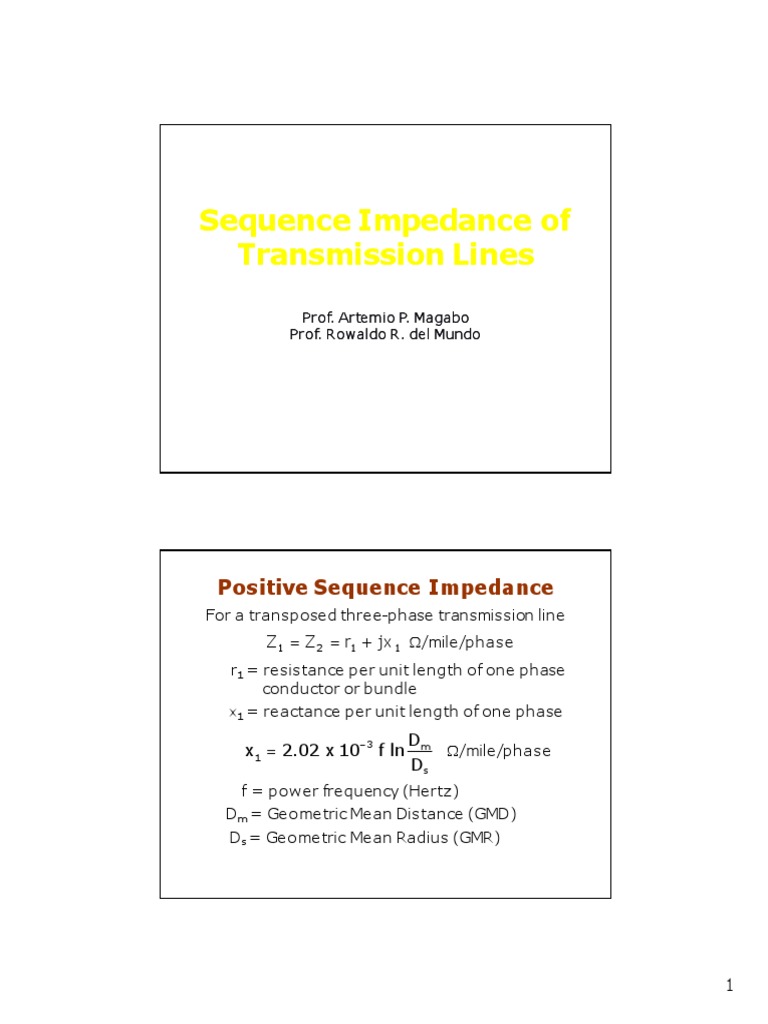 Sequence Impedance in Transmission Lines | PDF | Electric Power ...