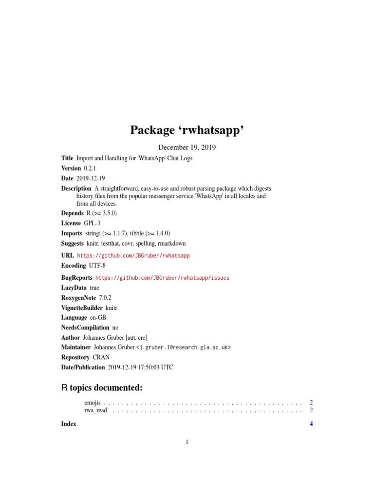 Rwhatsapp | PDF | Text File | String (Computer Science)