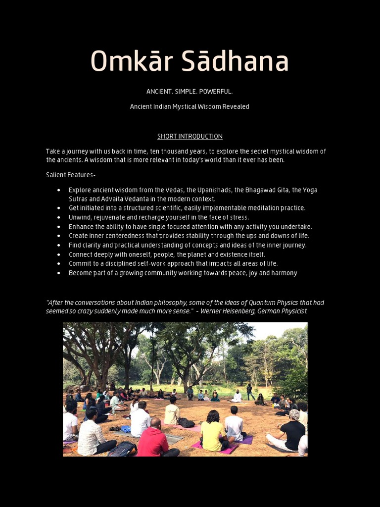 Omkār Sādhana: Ancient Meditation Practice | PDF | Meditation | Yoga