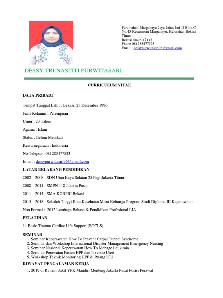 CV Dessy Tri Nastiti Purwitasari Terbaru | PDF