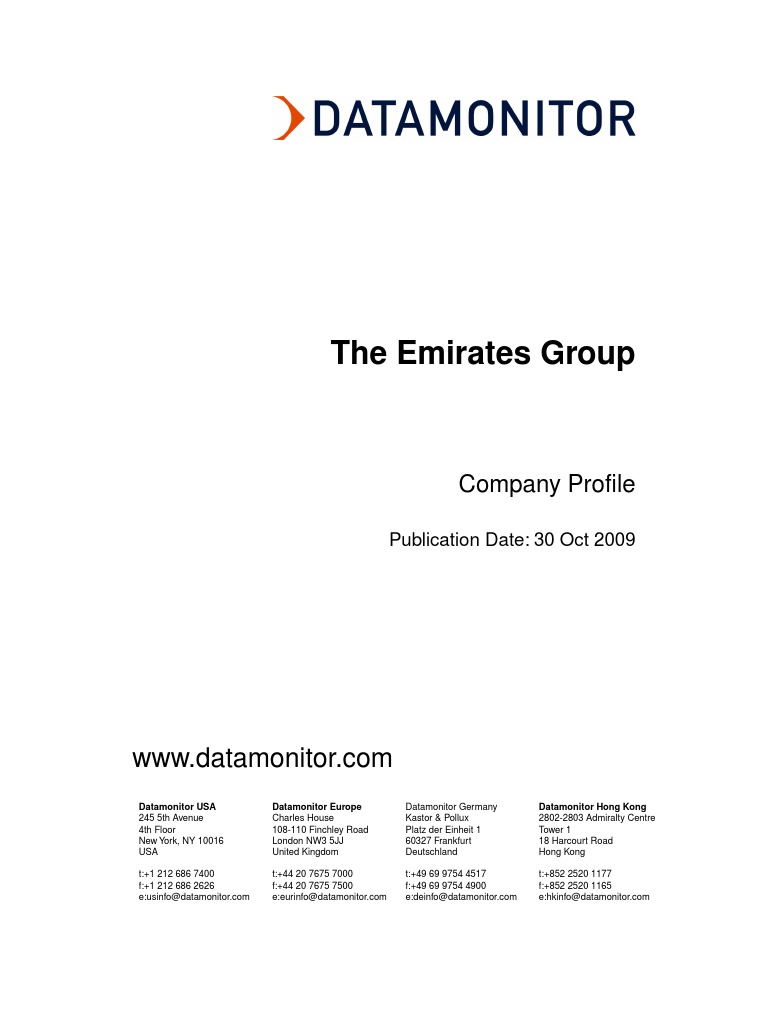 Data Monitor Emirates Group | PDF | Airlines | Low Cost Carrier