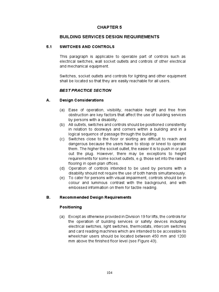 Chapter 5 - Building Services Design Requirements PDF | PDF | Elevator ...