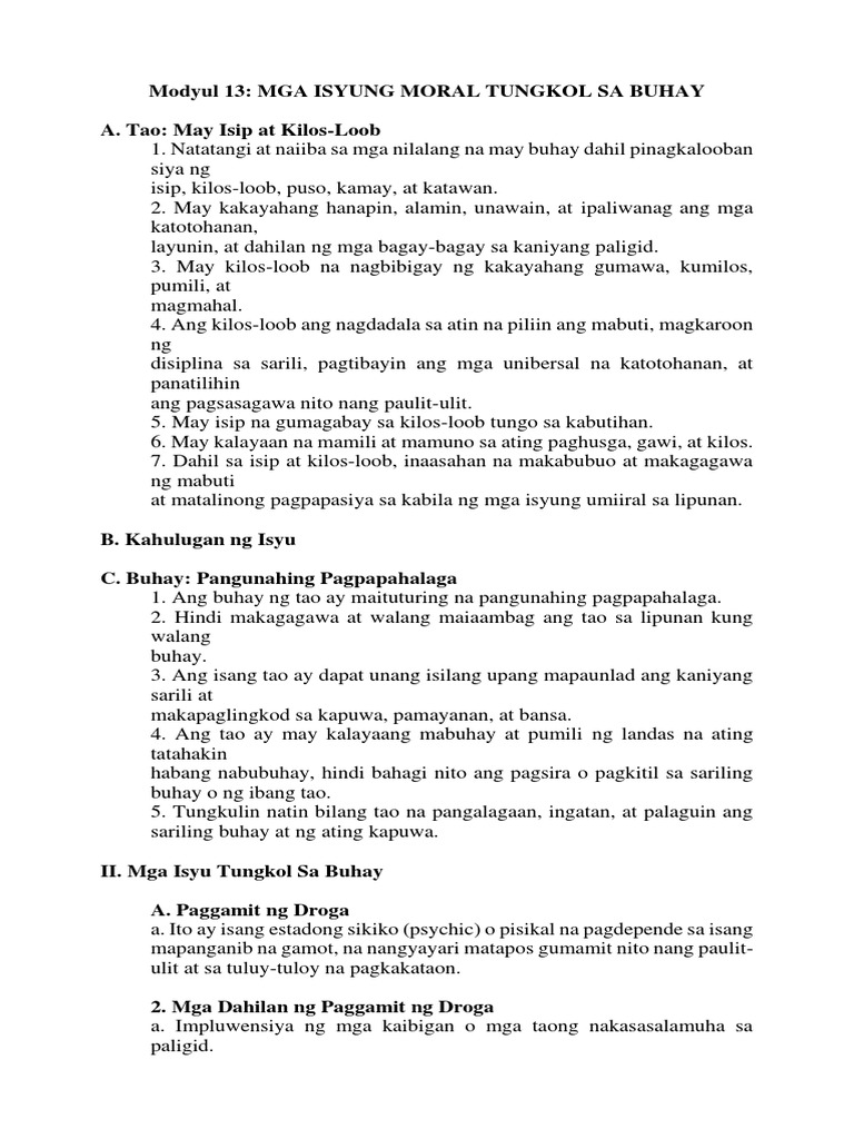 Esp (Modyul 13) | PDF