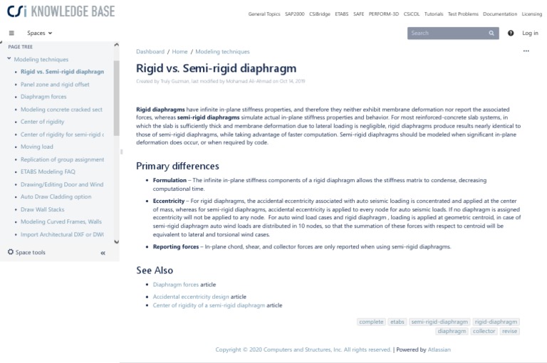 Rigid vs. Semi-Rigid Diaphragm - ETABS - Computers and Structures, Inc ...