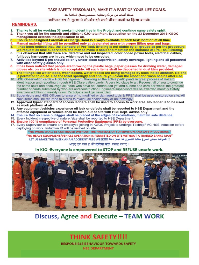 Pre-Task Briefing. | PDF | Safety | Nature