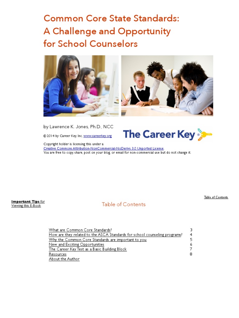 ASCA National Model Common Core Standards School Counseling | PDF ...