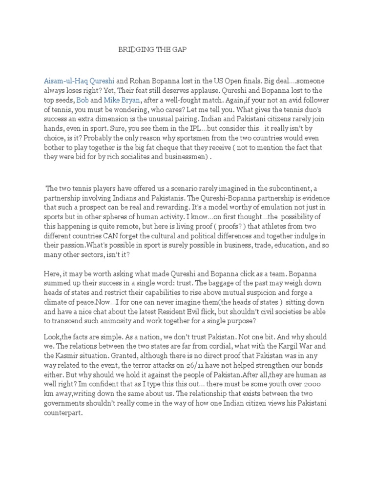 Bridging The Gap Pdf