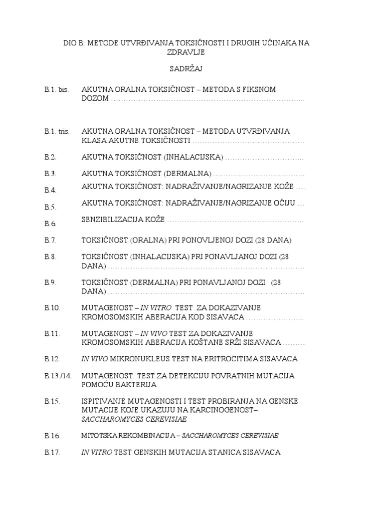 Metode Utvrdivanja Toksicnosti.. | PDF