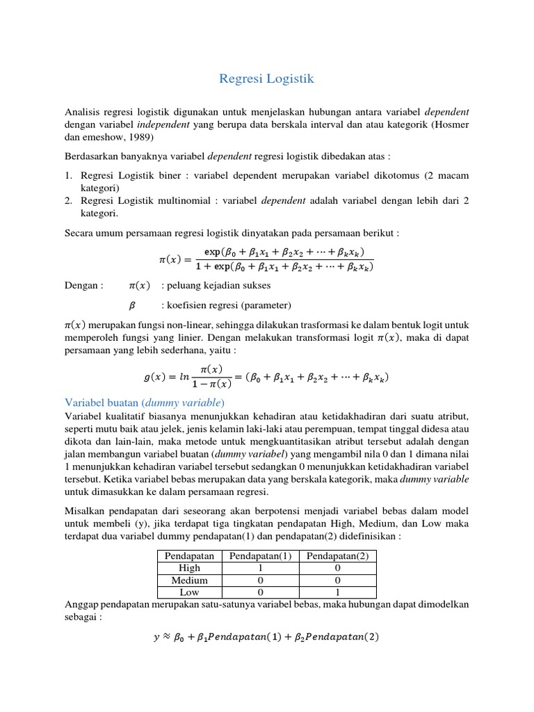 Regresi Logistik | PDF