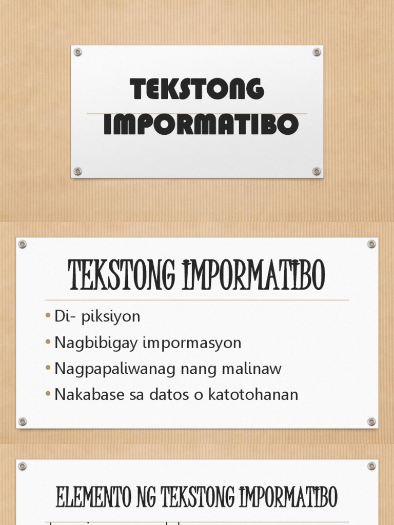 Tekstong Impormatibo | PDF