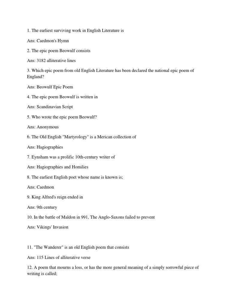 Past Paper English Literature | PDF | English Literature | English Poetry