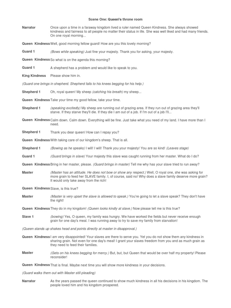 Kindness Skit for School Assembly | PDF | Shepherd