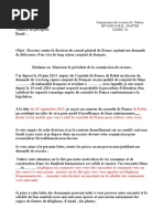 Lettre de Recours | PDF | Visa (Document) | Business